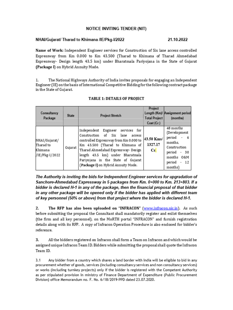 Tendernotice 1 | PDF | Joint Venture | Request For Proposal