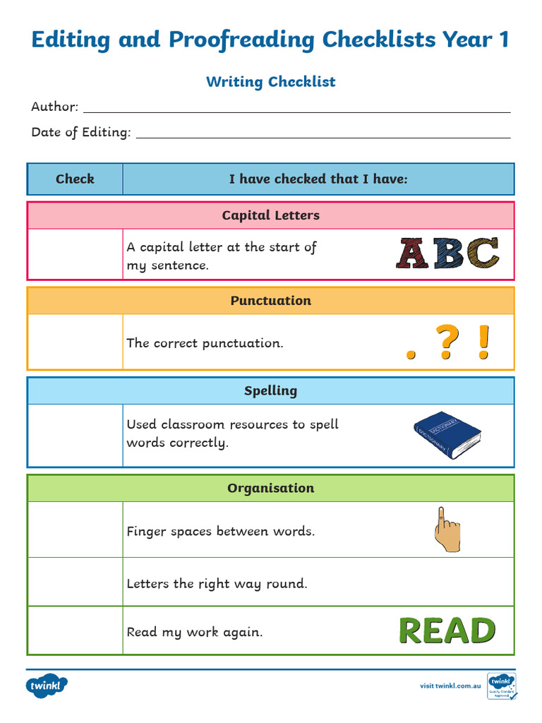 Editing and Proofreading Checklist | PDF