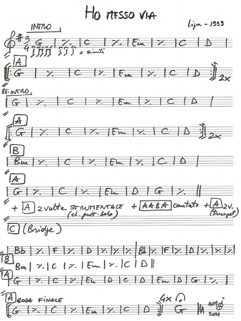 Ho Messo Via - Chords | PDF
