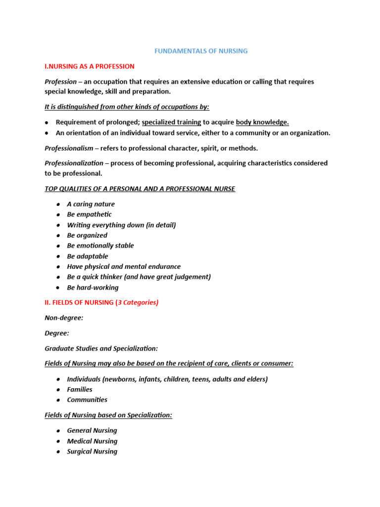 Fundamentals of Nursing | PDF | Communication | Nursing