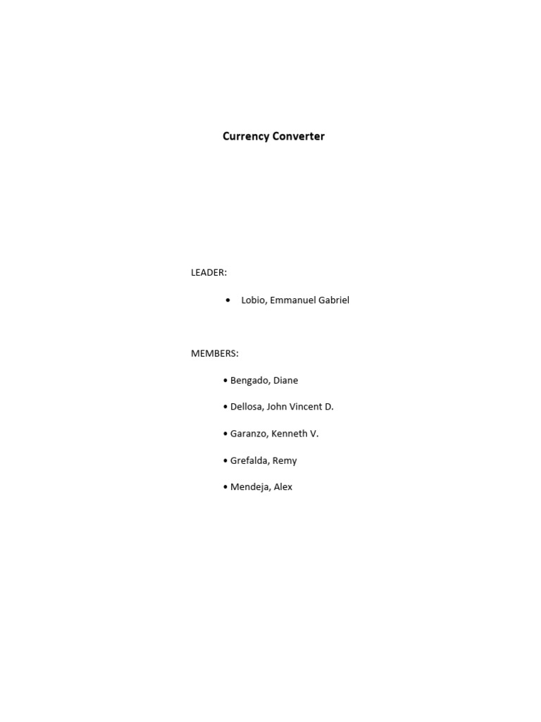 Currency Converter in OOP SYSTEM PROJECT | PDF | Currency | Exchange Rate