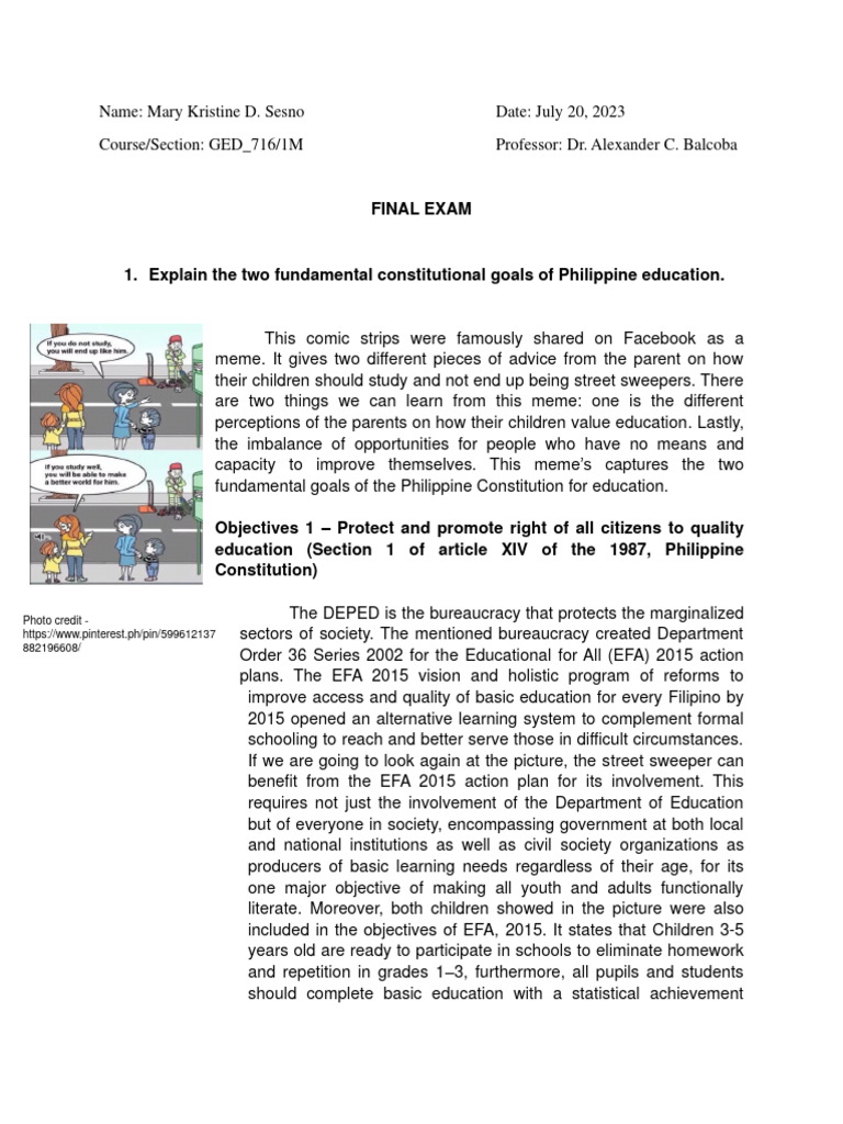 Final Exam | PDF | Learning | Teachers