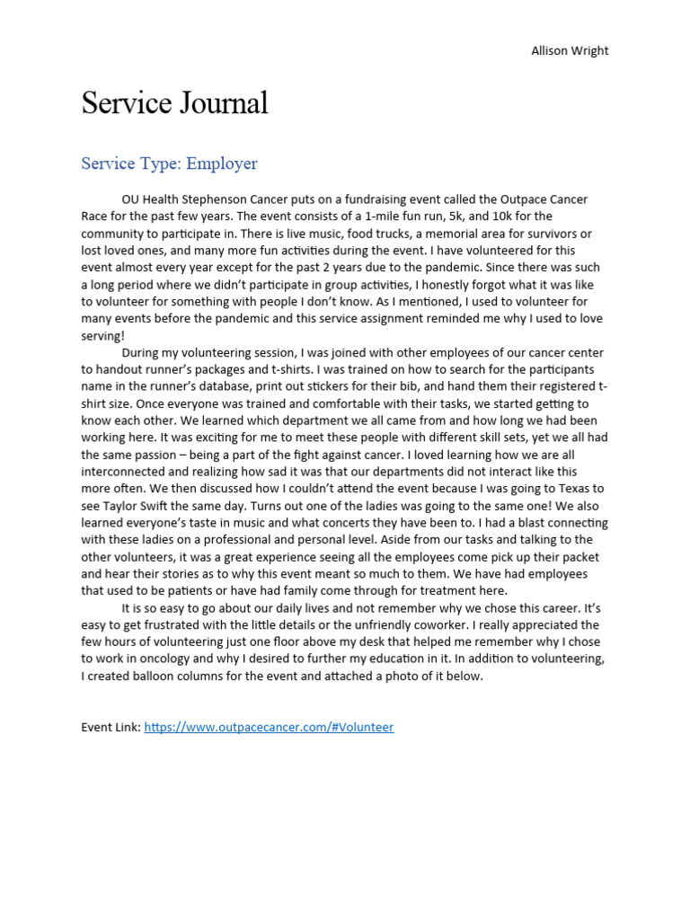 Service Journal | PDF