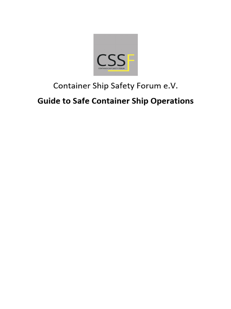 CSSF - Guide To Safe Container Ship Operations 2019 | PDF | Audit | Safety