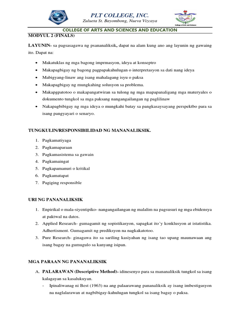 Modyul 2 (Finals) | PDF