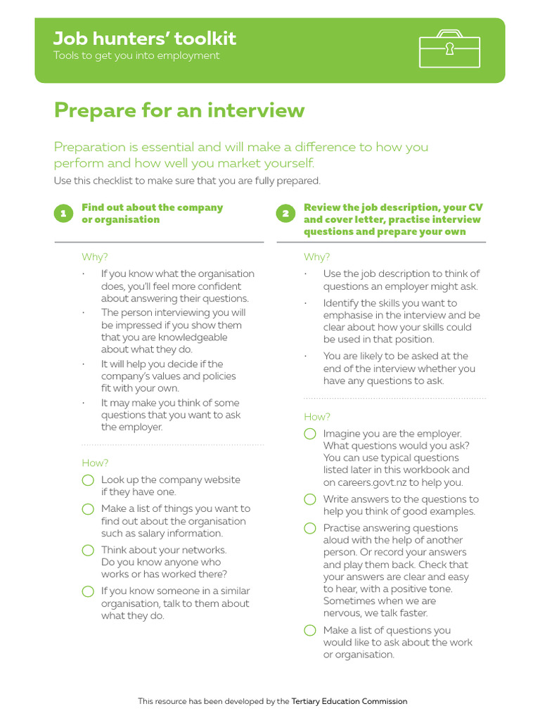 Prepare For An Interview | PDF | Employment | Cognition