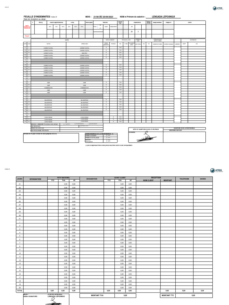 Feuille D Heure Indice K - 2023 Sepugfx | PDF | Taxe sur la valeur ajoutée | Business