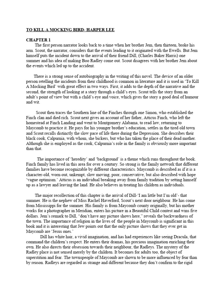 TO KILL A MOCKINGBIRD Chapter 1 2 | PDF | To Kill A Mockingbird