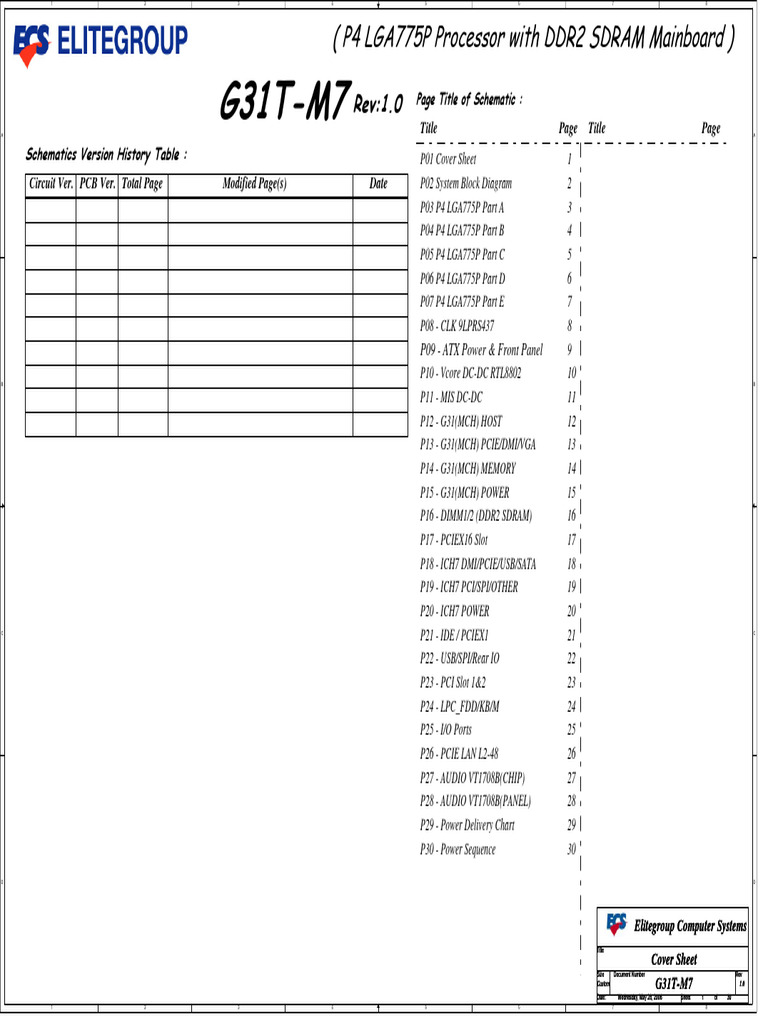 Ecs+g31t-M7+rev +1 0 | PDF | Computer Hardware | Computer Engineering