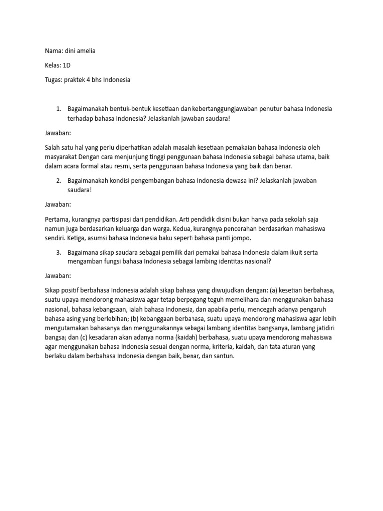 Kesetiaan dan Tanggung Jawab Berbahasa | PDF | Seni & Disiplin Bahasa