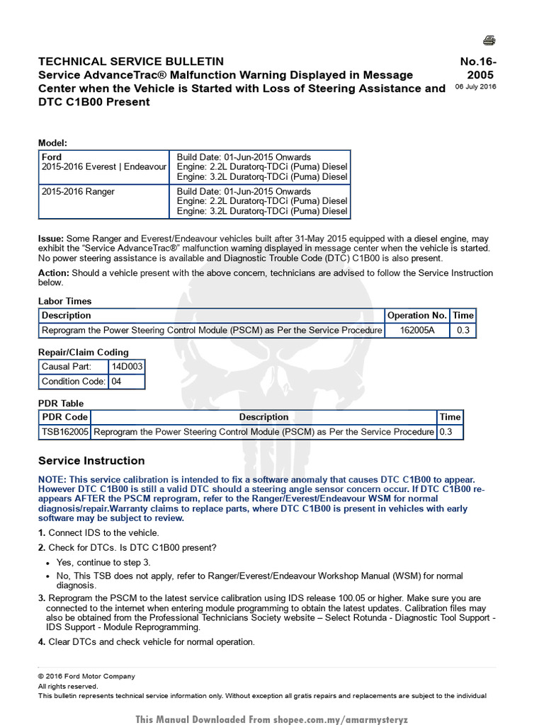 Service AdvanceTrac® Malfunction Warning | PDF | Vehicles