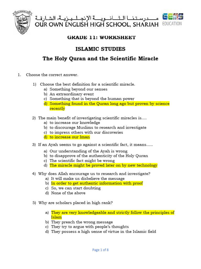 d23bd504 61f5 4718 8bf8 506e49454227 - 11 Worksheet Quran and ...
