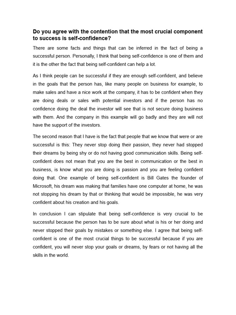 English Essay About Self-Confidence | PDF
