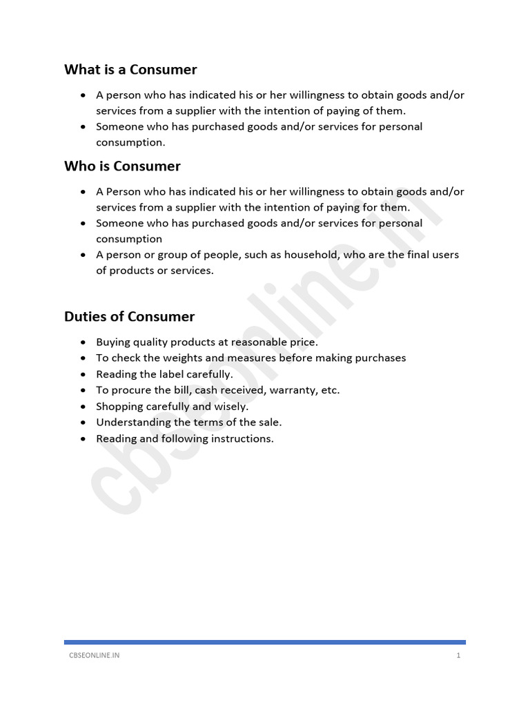 Consumer Rights & Responsibilities | PDF | Finance & Money Management