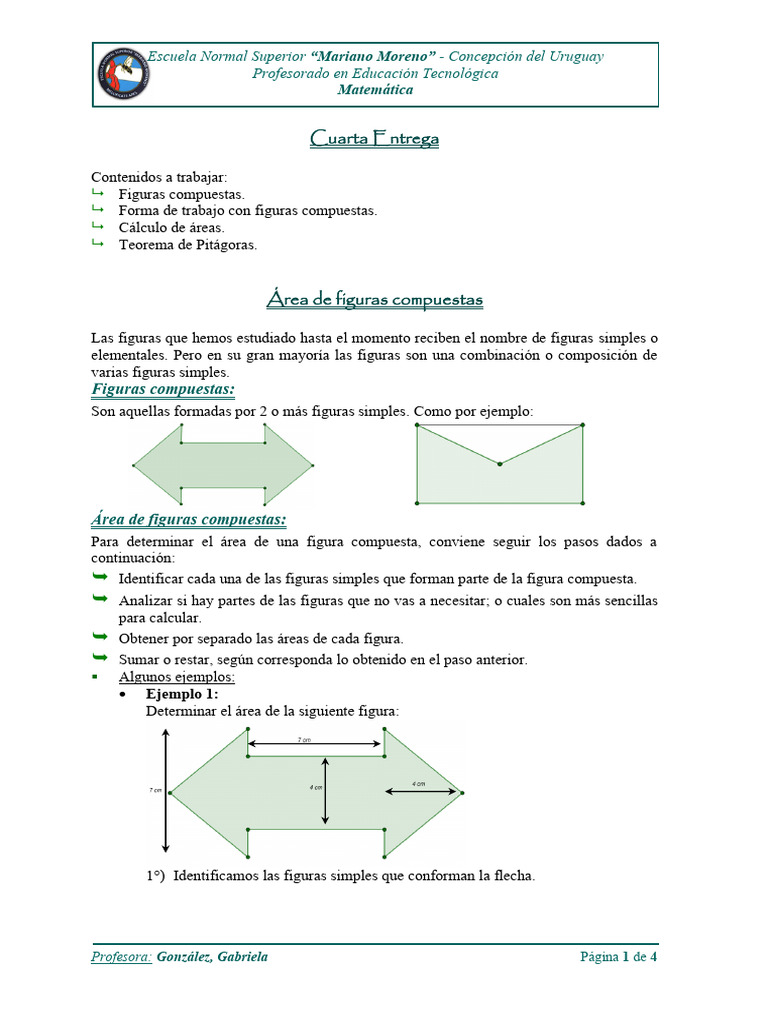 Cálculo de Áreas en Figuras Compuestas | PDF | Triángulo | Rectángulo