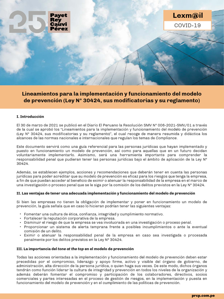 Lexmail Lneamientos para La Implementacion y Funcionamiento Del Modelo ...