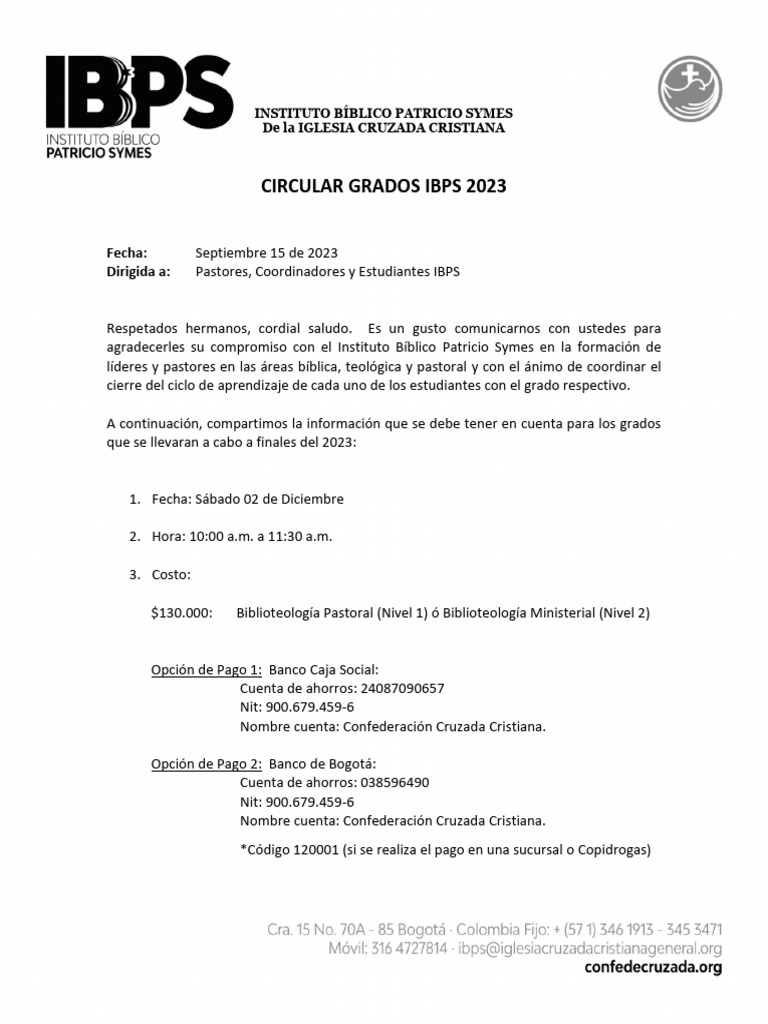 Circular Grados Ibps 2023 | PDF