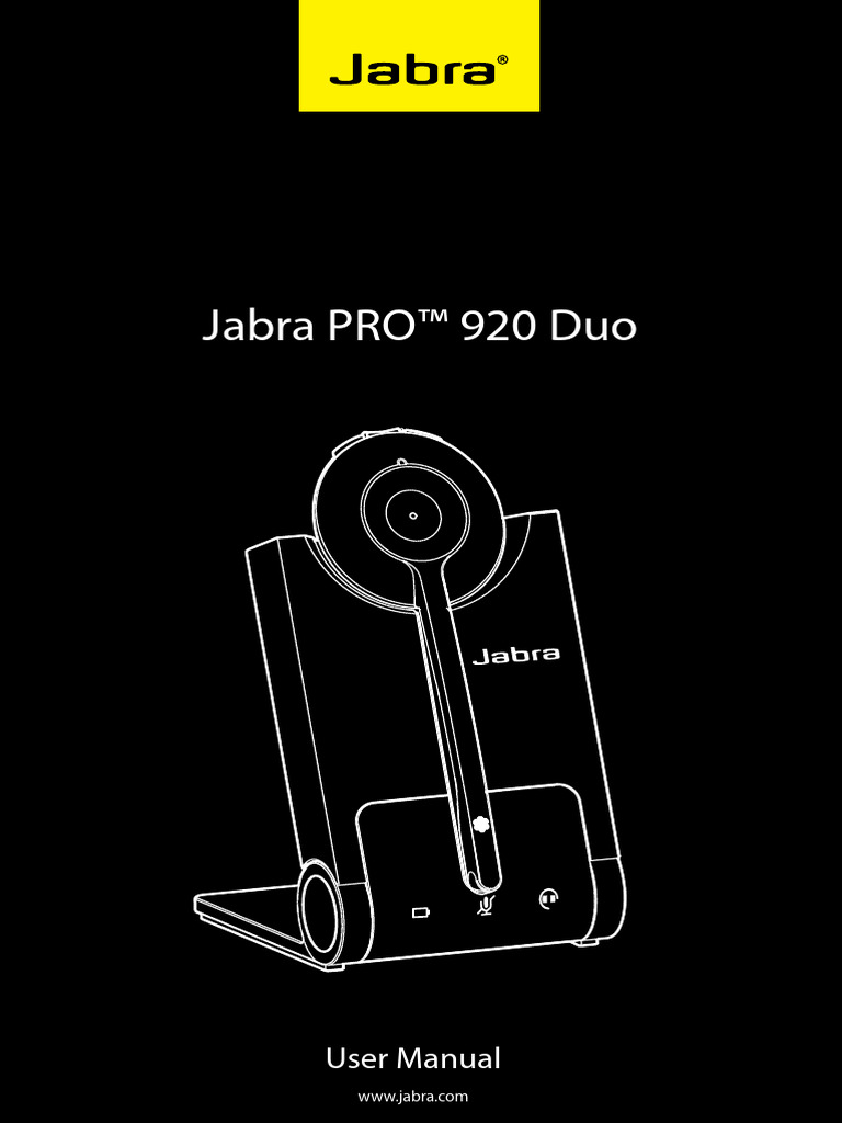 Jabra PRO 920 - RevA Duo - Web Manual - EN | PDF | Telephone | Headphones
