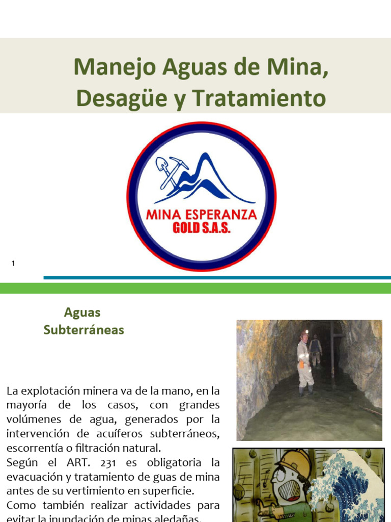 2 - Capacitación - Manejo de Aguas de Mina | PDF | Minería | Agua