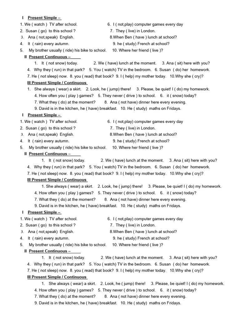 Present Simple Continuous 2023 Drugi Deo | PDF | Cuisine | Meal