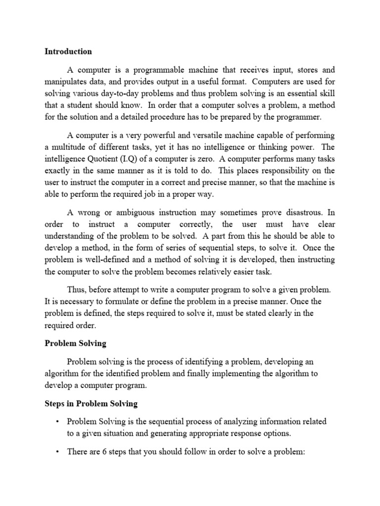 Problem Solving | PDF | Algorithms | Computer Program