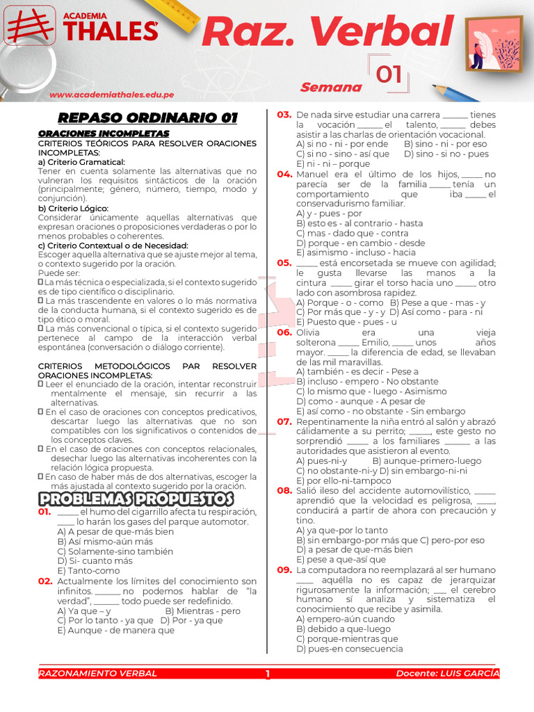 Repaso 01. Ordinario | PDF | Memoria | Dieta