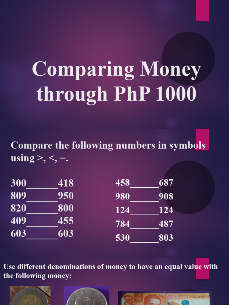 Comparing Money Through PHP 1000 | PDF