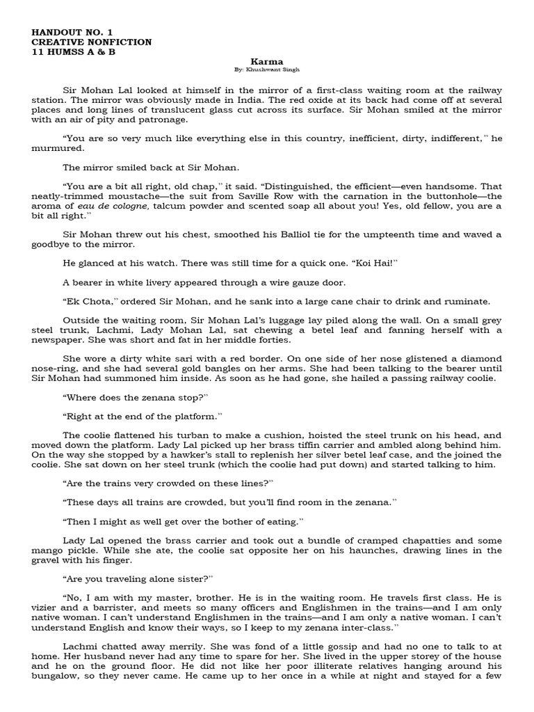 Handout 1 | PDF | Narration | Plot (Narrative)