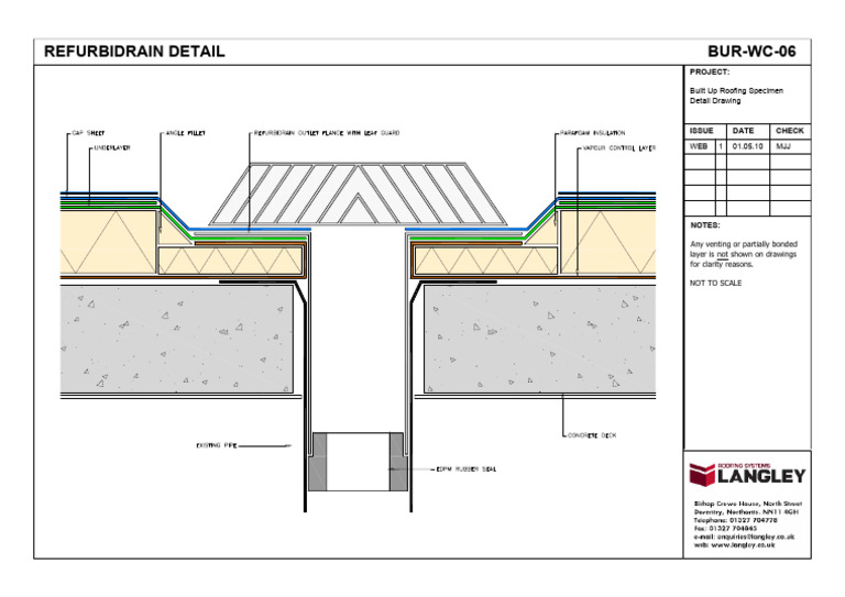 (Bur-Wc-06) Built Up Roofing Refurbidrain Outlet - Detail Drawing | PDF