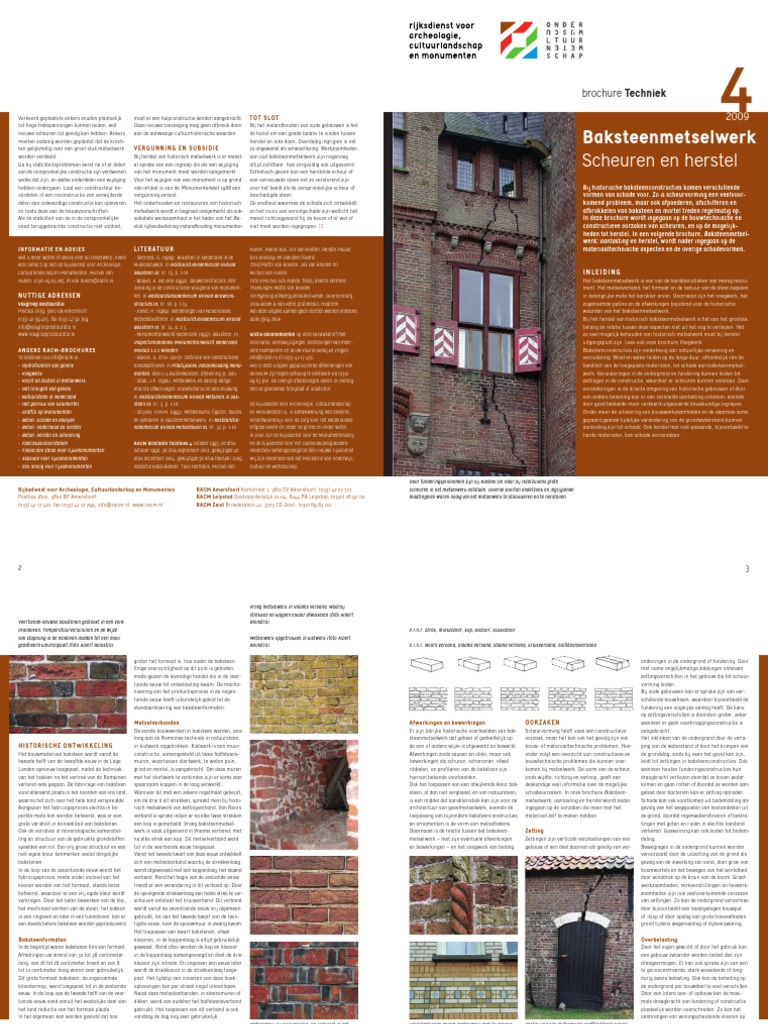 Gids Techniek 4 Baksteenmetselwerk Scheuren en Herstel 5e Druk 2009 | PDF