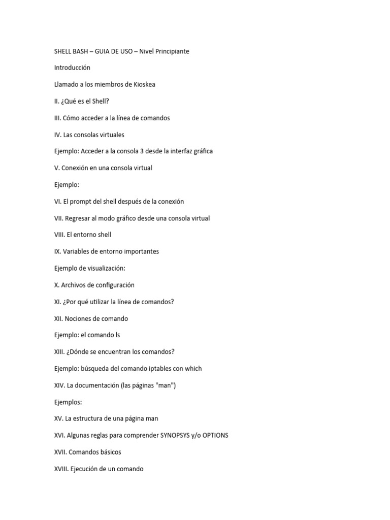 Shell Bash Pdf Interfaz De Línea De Comando Archivo De Computadora