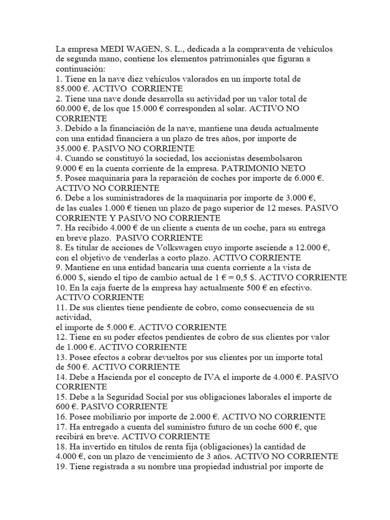 Contab 2 Medi Wagen | PDF | Valor neto | Hoja de balance