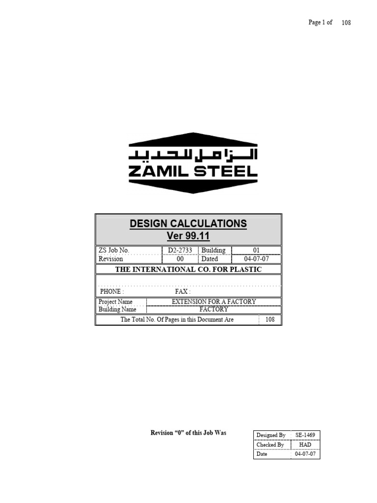 Zamil Sample Calculations | PDF | Building Engineering | Civil Engineering
