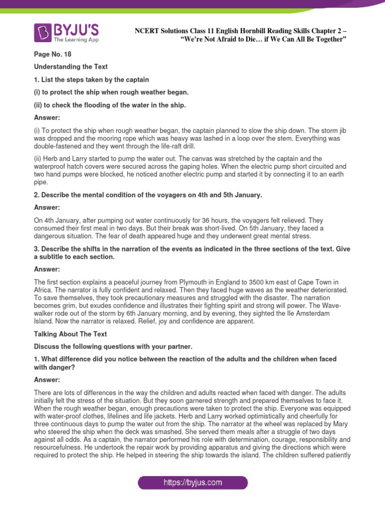 ncert-solutions-for-class-11-english-hornbill-reading-skills-chapter-2