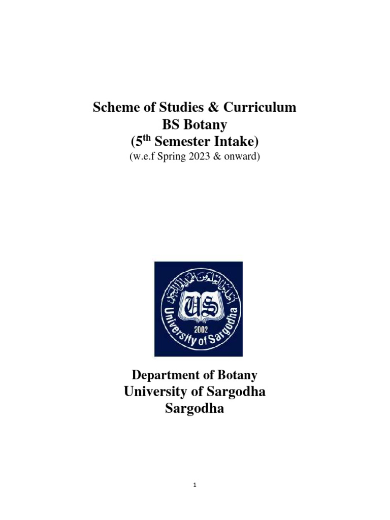 BS Botany Curriculum Overview | PDF