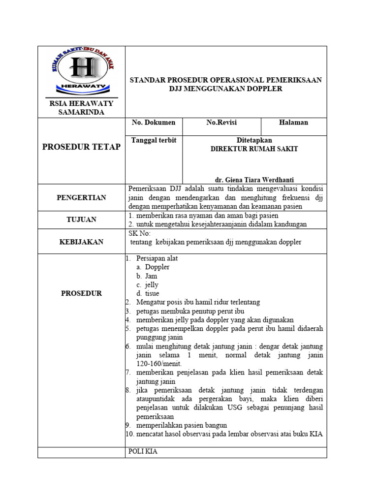 Pemeriksaan DJJ Menggunakan Doppler | PDF