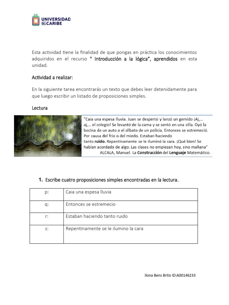 Actividad 3: Proposiciones Lógicas | PDF