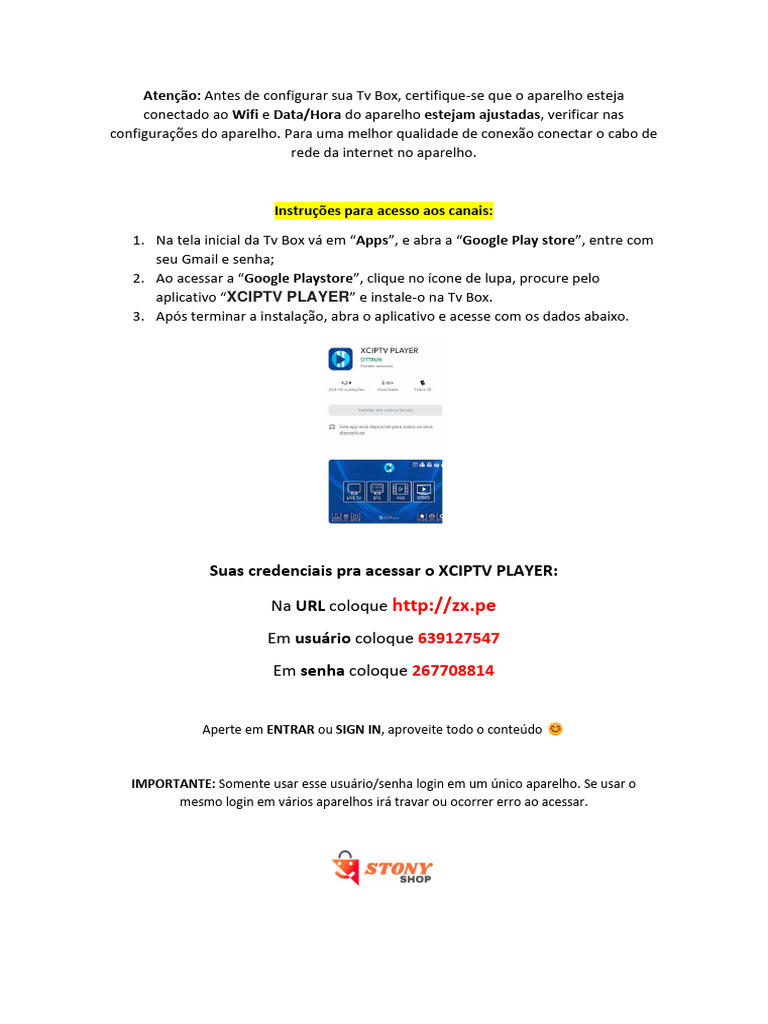 Tutorial Configuracao Aplicativo Xciptv | PDF