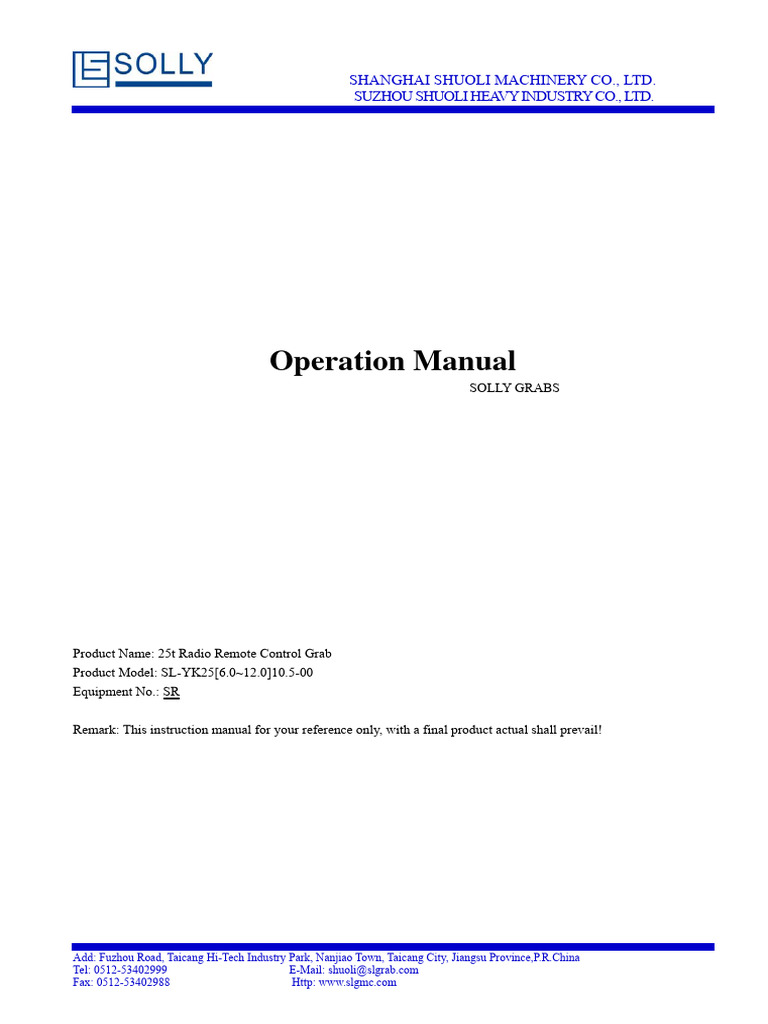 Manual For Grab Bucket - Eng | PDF