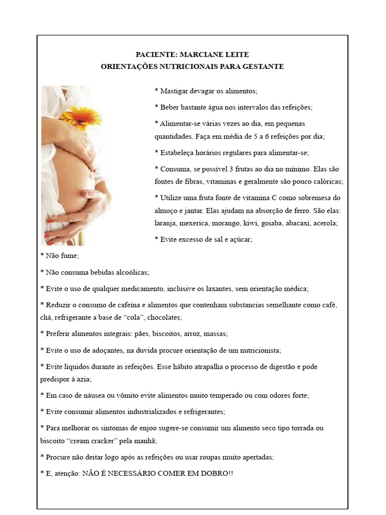 Orientações Gestante | PDF