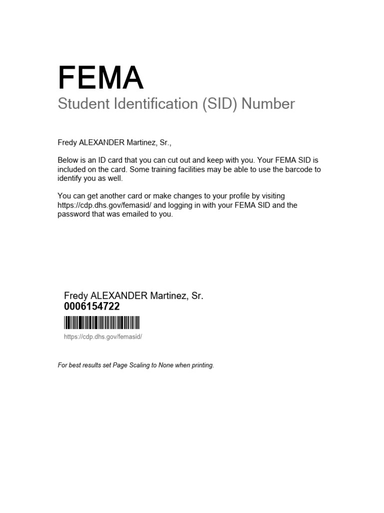 Student Identification (SID) Number: Fredy ALEXANDER Martinez, SR | PDF ...