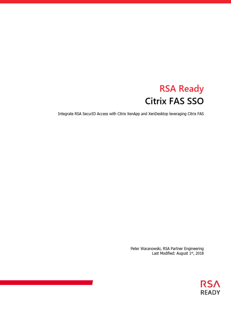 Citrix FAS SSO | PDF | User (Computing) | Active Directory