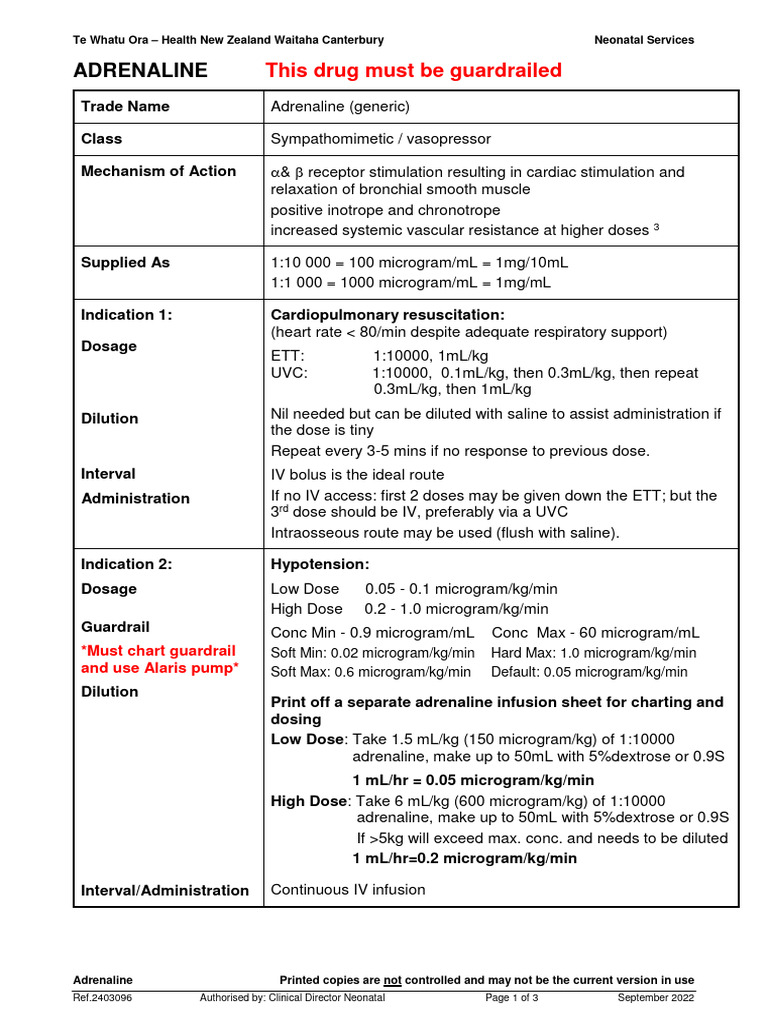 Adrenaline | PDF | Saline (Medicine) | Medicinal Chemistry