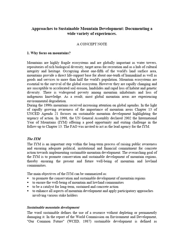 Sustainable Mountain Strategies | PDF | Sustainability | Sustainable ...