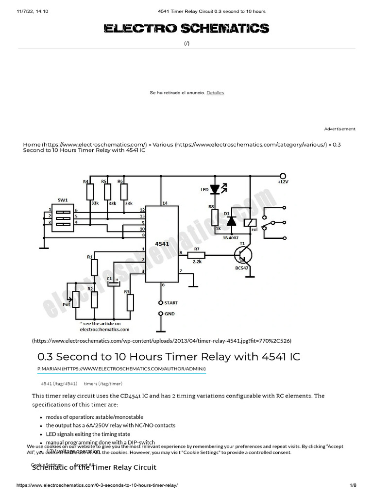 4541 Timer Relay Circuit 0.3 Second To 10 Hours | PDF