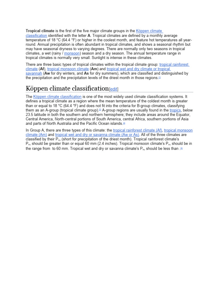 Tropical Climate | PDF | Nature | Earth Phenomena