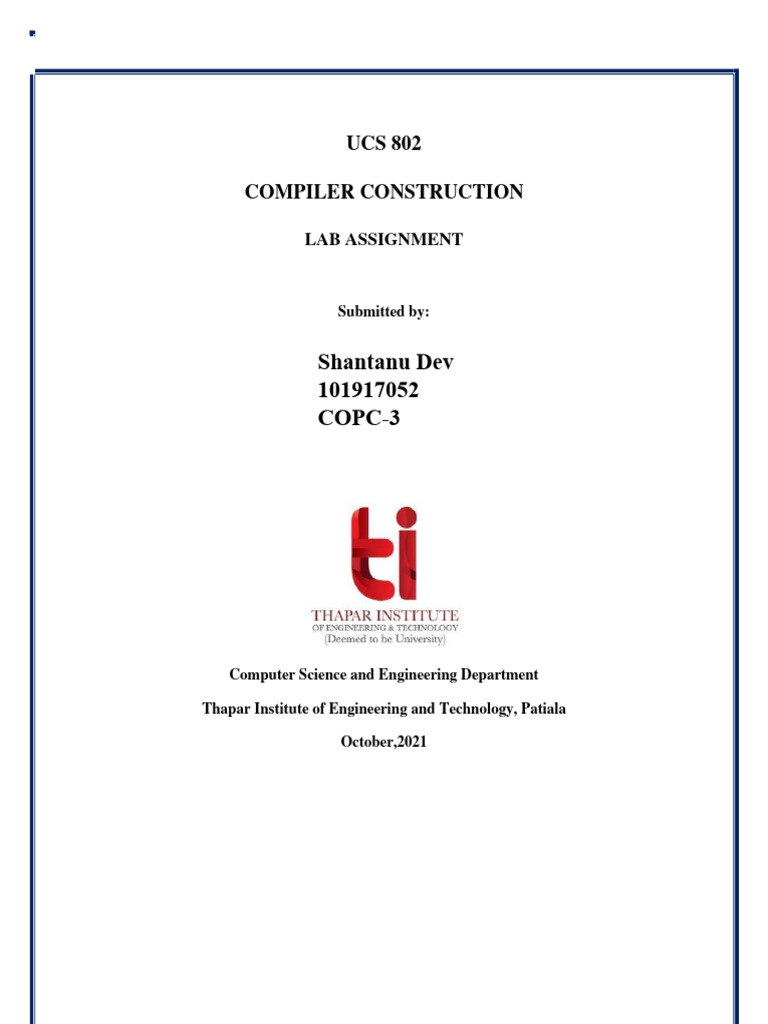 Compiler Assignment | PDF
