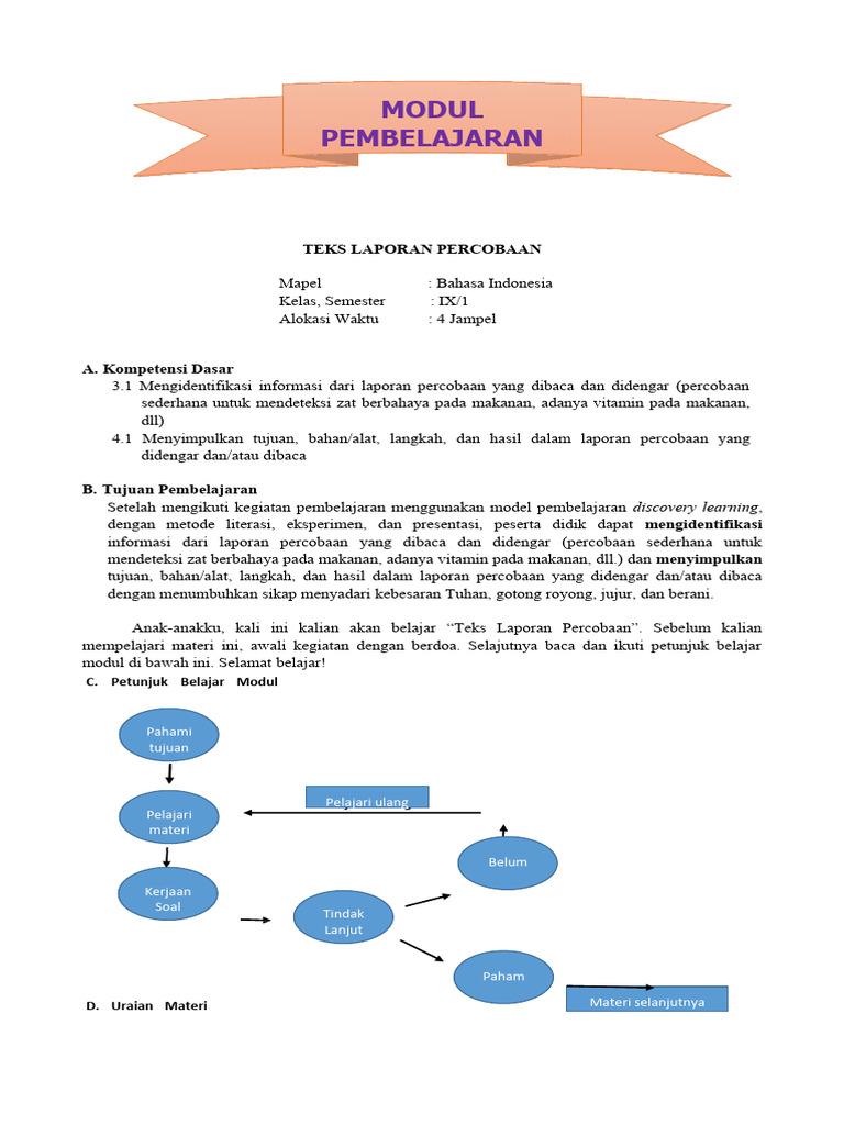 Modul Teks Laporan Percobaan | PDF
