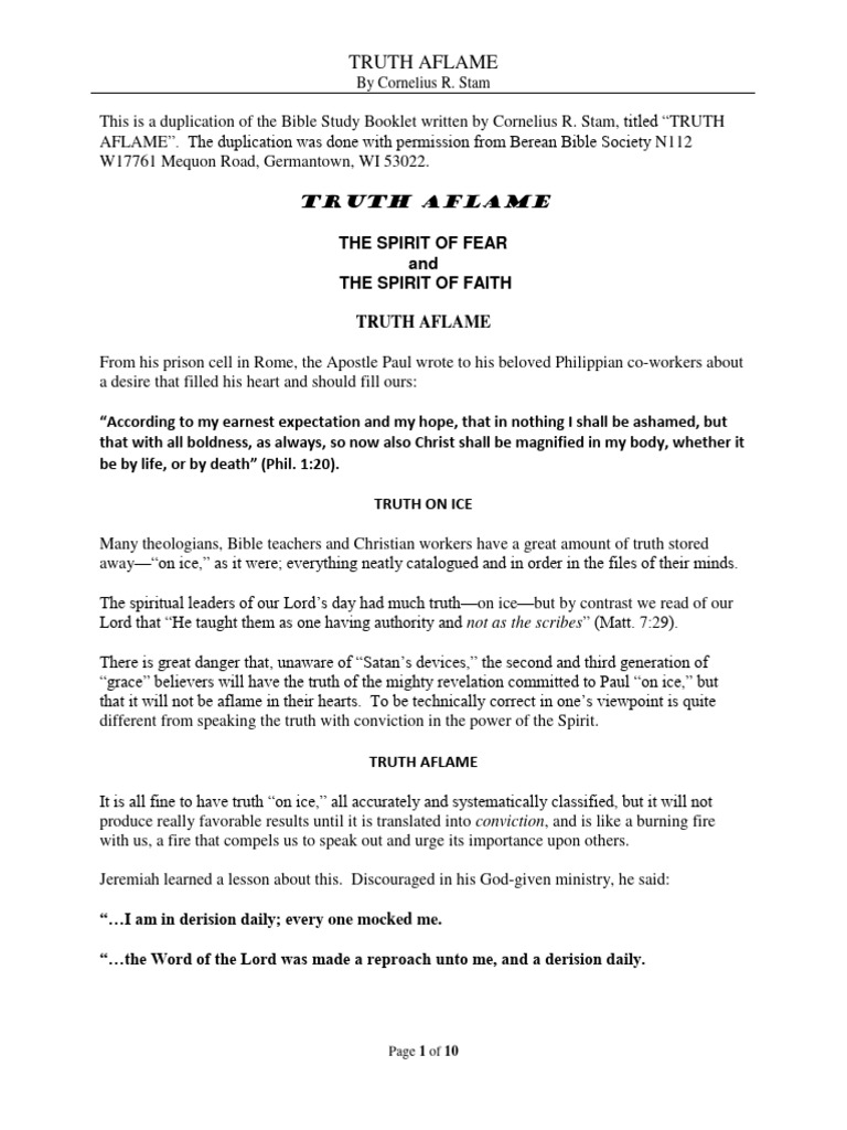 C.R. Stam - Truth-Aflame-by-CR-Stam | PDF | Philosophy | Religion ...