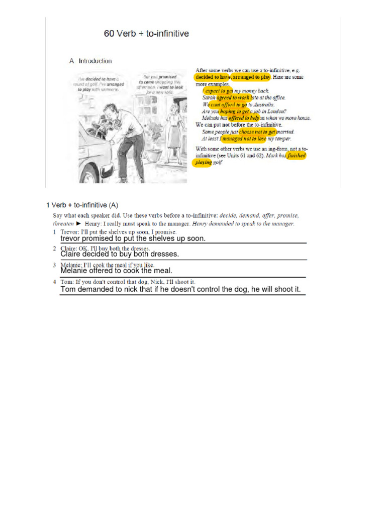 Grammar Worksheet - Verb + To-Inf or - Ing | PDF